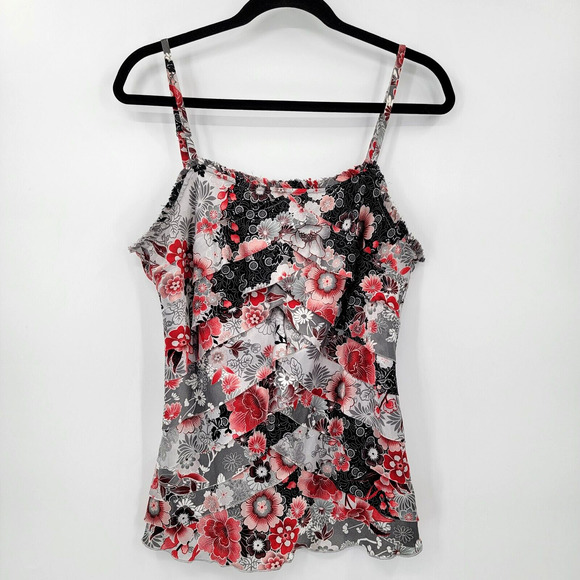 Mixit | Tops | Mixit Womens Large Satin Tiered Tunic Tank Top Cami ...